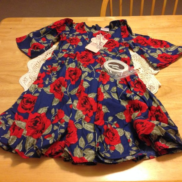Bonny Billy | Dresses | Bonny Billy Floral Girls Dress With Belt Nwt ...